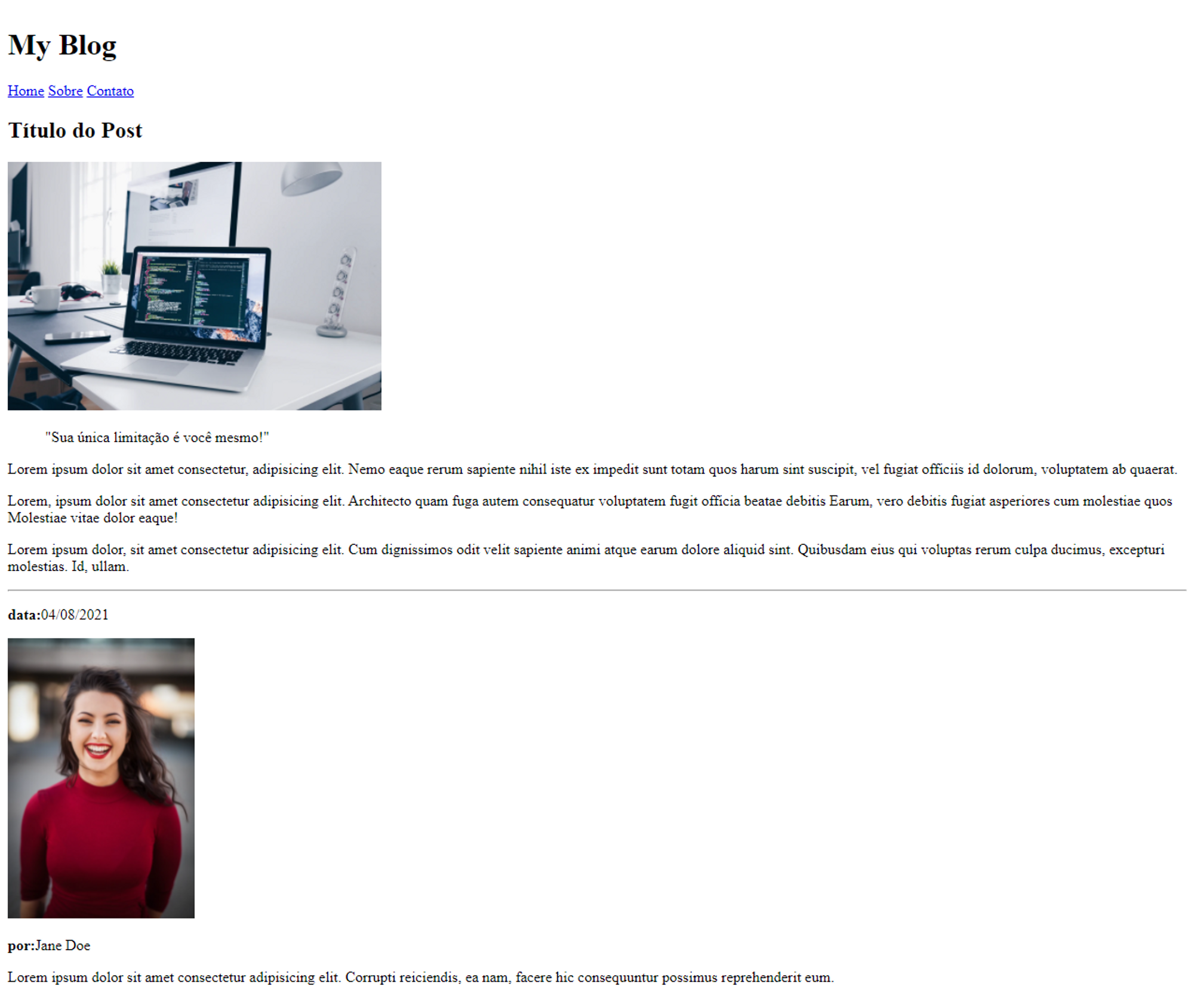 GitHub - oborrges/blog-post: Desafio HTML proposto pela Rocketseat, criar uma estrutura HTML de ...