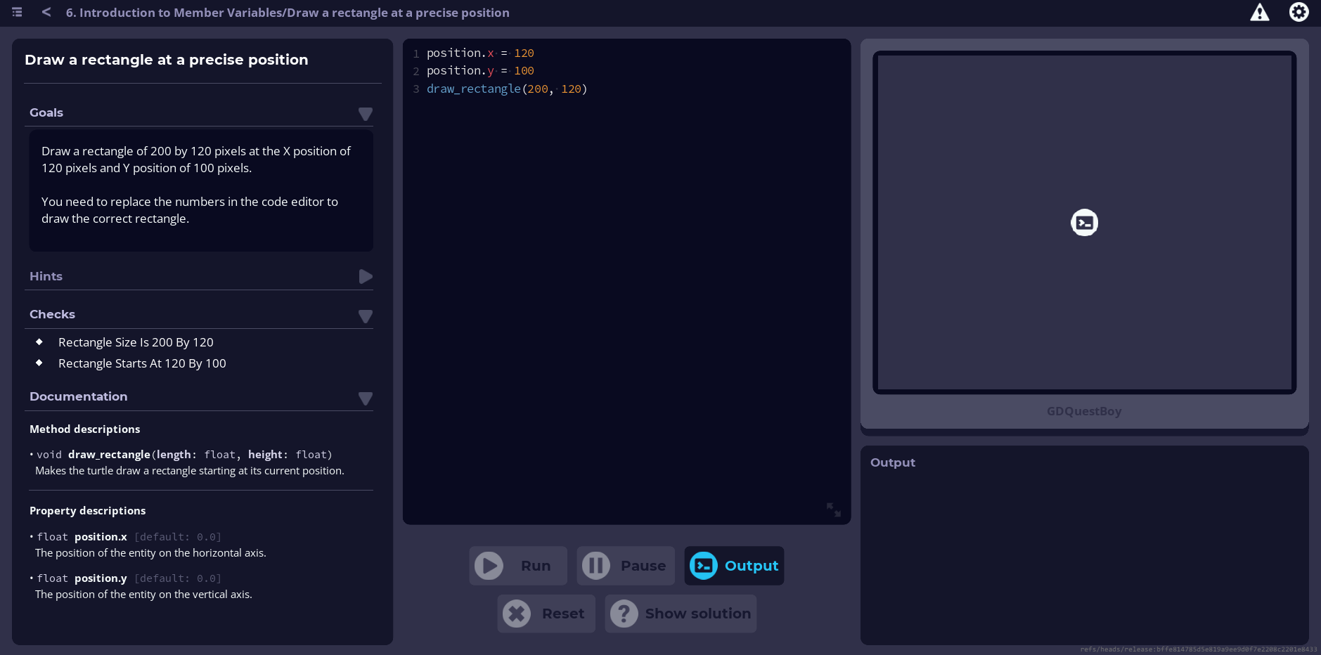 Lesson 7 Practices freeze upon completion · Issue #88 · GDQuest/learn-gdscript · GitHub