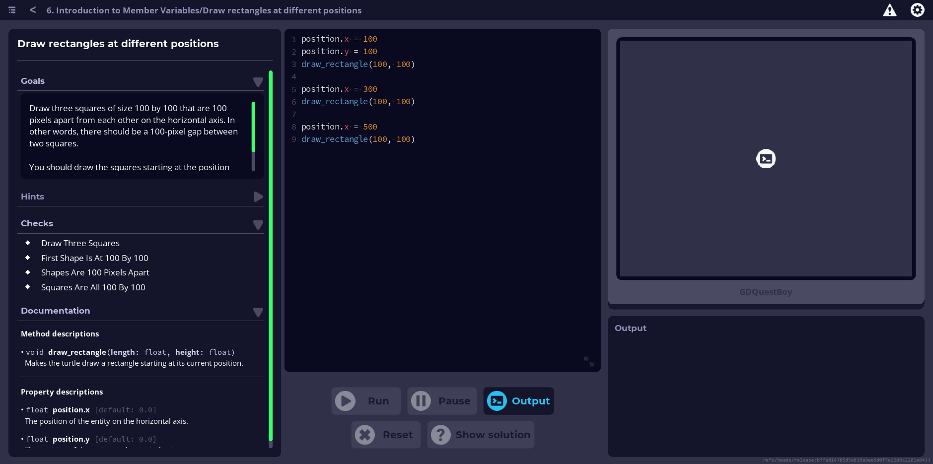 Lesson 7 Practices freeze upon completion · Issue #88 · GDQuest/learn-gdscript · GitHub