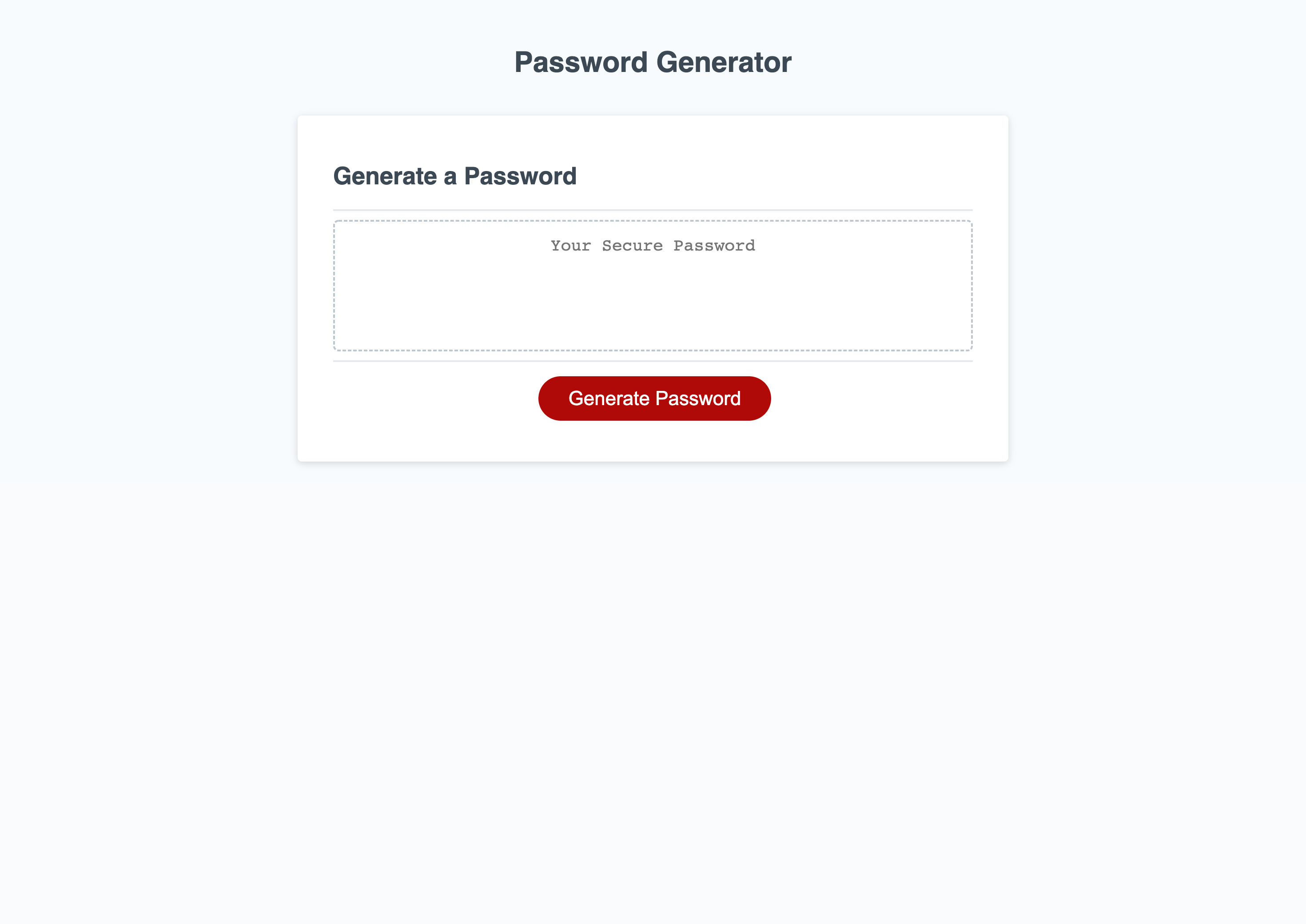 GitHub - brian-000/pw-generator: Generates a random password. Choose if ...