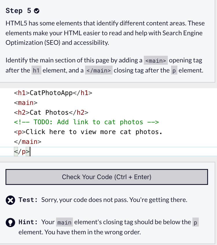 Fix/update hint and test for cat photo app course by texas2010 · Pull ...