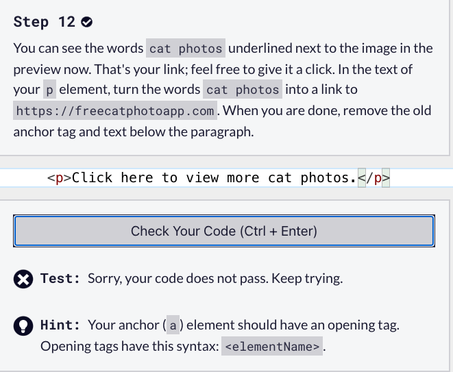 Fix/update hint and test for cat photo app course by texas2010 · Pull ...
