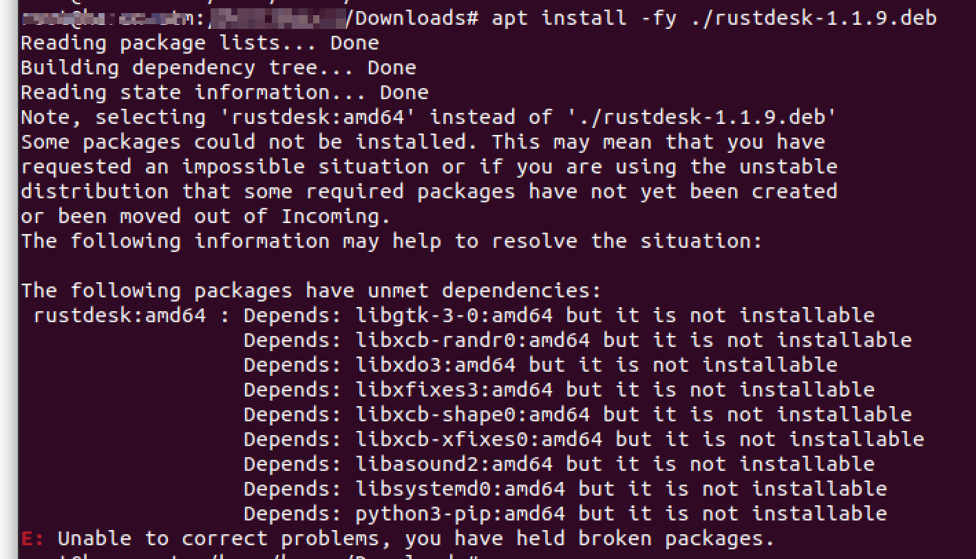 Installation failed on Ubuntu 22.04 fresh machine · Issue #4207 · rustdesk/rustdesk · GitHub