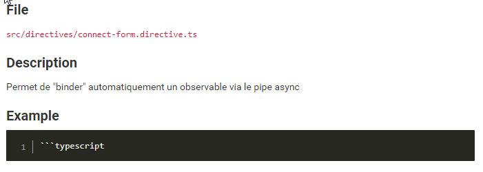 [BUG] @example code broken when using backticks · Issue #391 · compodoc/compodoc · GitHub