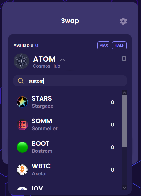 stAssets hidden from Swap page selection when Asset in same box · Issue #896 · osmosis-labs ...