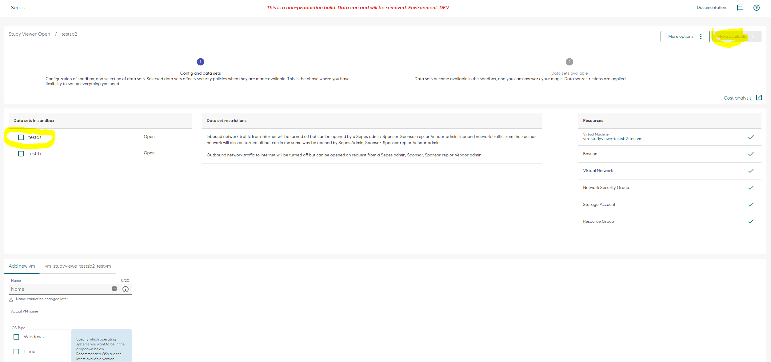 fix(sandbox): enable "Make available" button · Issue #1626 · equinor/sepes-web · GitHub