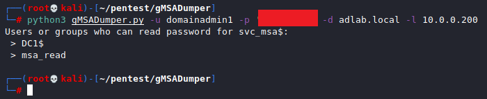 NT hash not displayed · Issue #4 · micahvandeusen/gMSADumper · GitHub