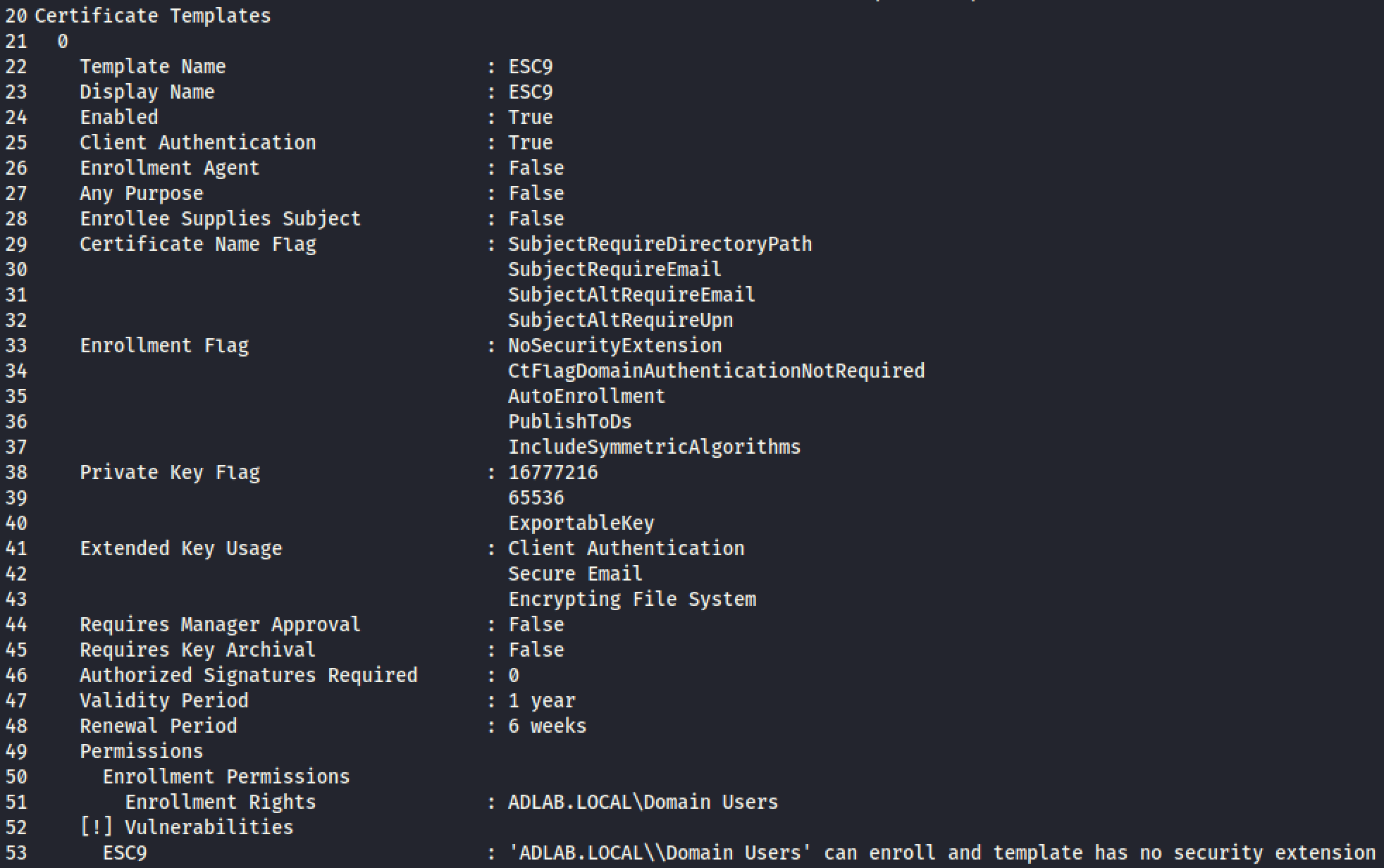 ESC9 failing for me - Probably incorrectly configured conditions · Issue #75 · ly4k/Certipy · GitHub
