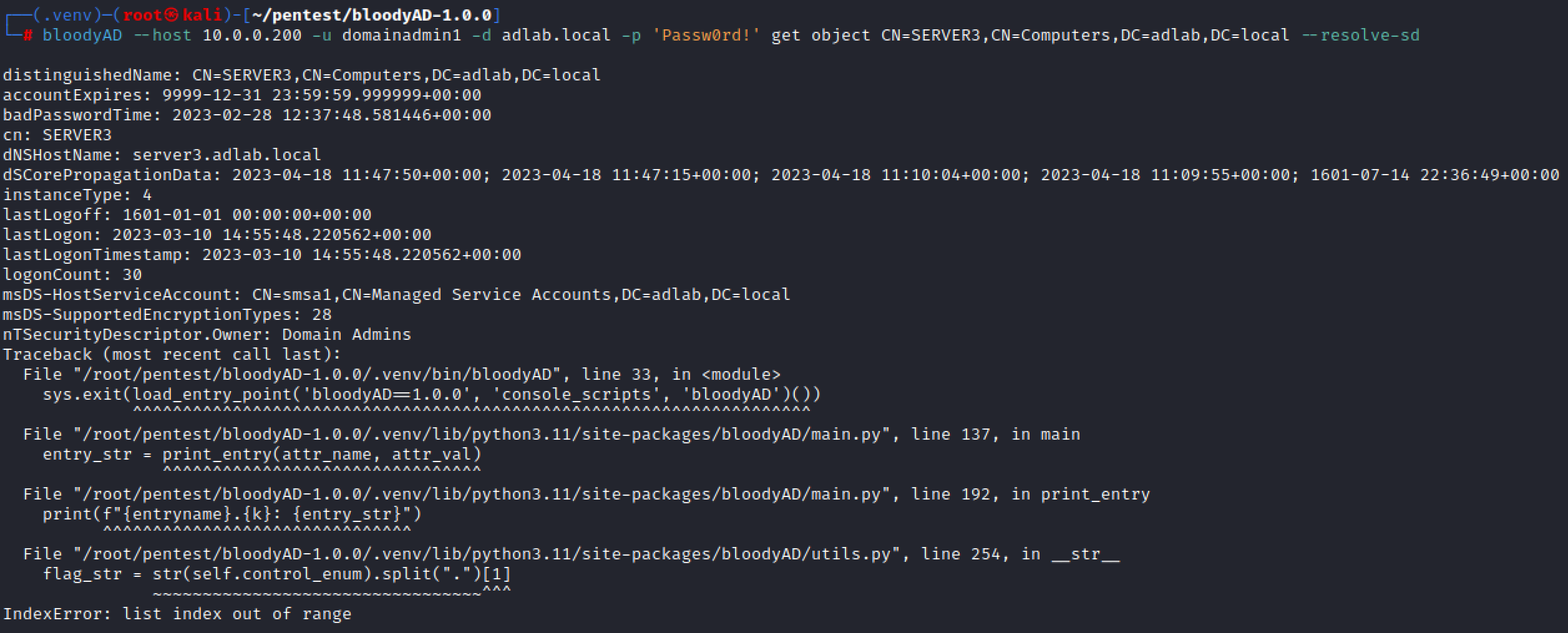 "get writable" errors with "Logon failure" in some cases · Issue #37 · CravateRouge/bloodyAD ...