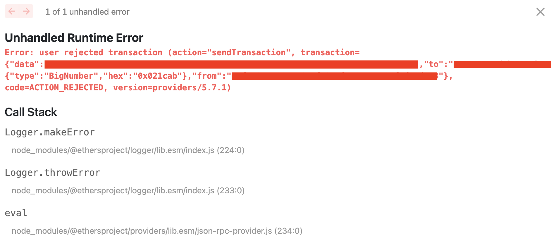 UseContract Function Uncaught Promise Reject Transaction · Issue #1001 · TrueFiEng/useDApp · GitHub