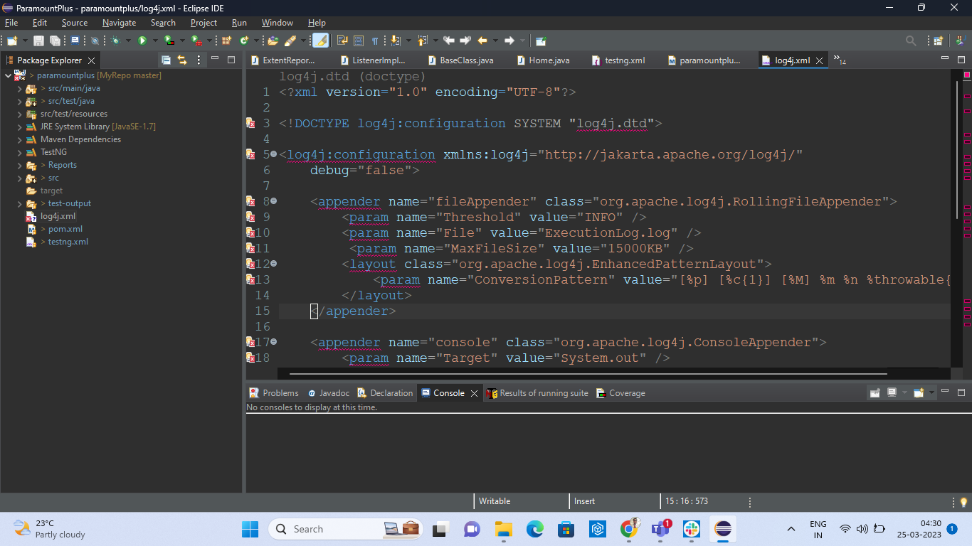Log4j xml GitHub