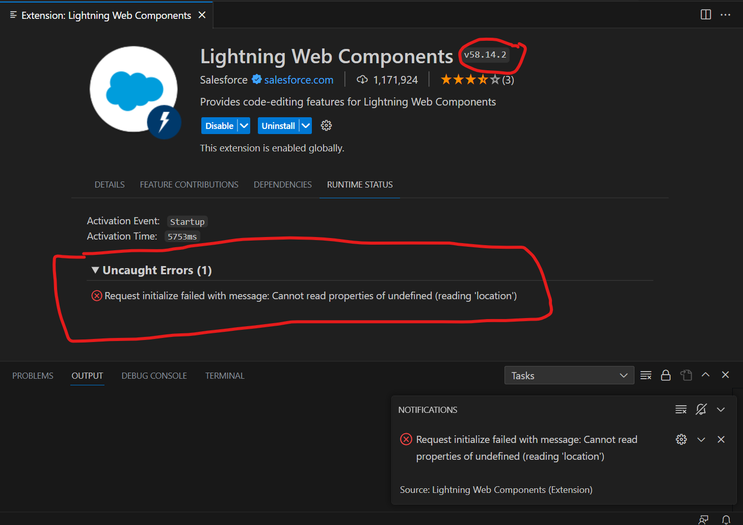 Vs Code Extension Error Initializing · Issue #5069 · forcedotcom/salesforcedx-vscode · GitHub