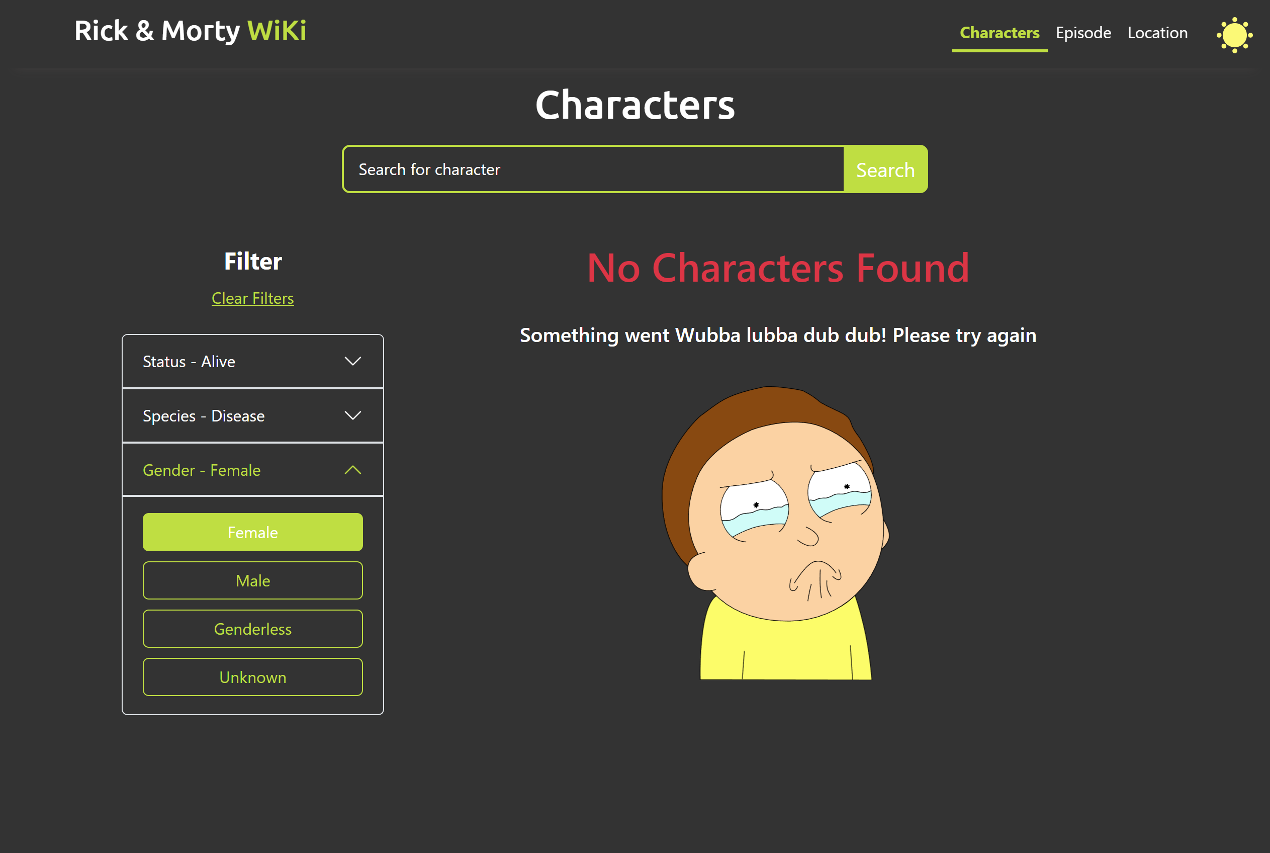 GitHub - tarmon329/Rick-And-Morty: Rick And Morty WiKi