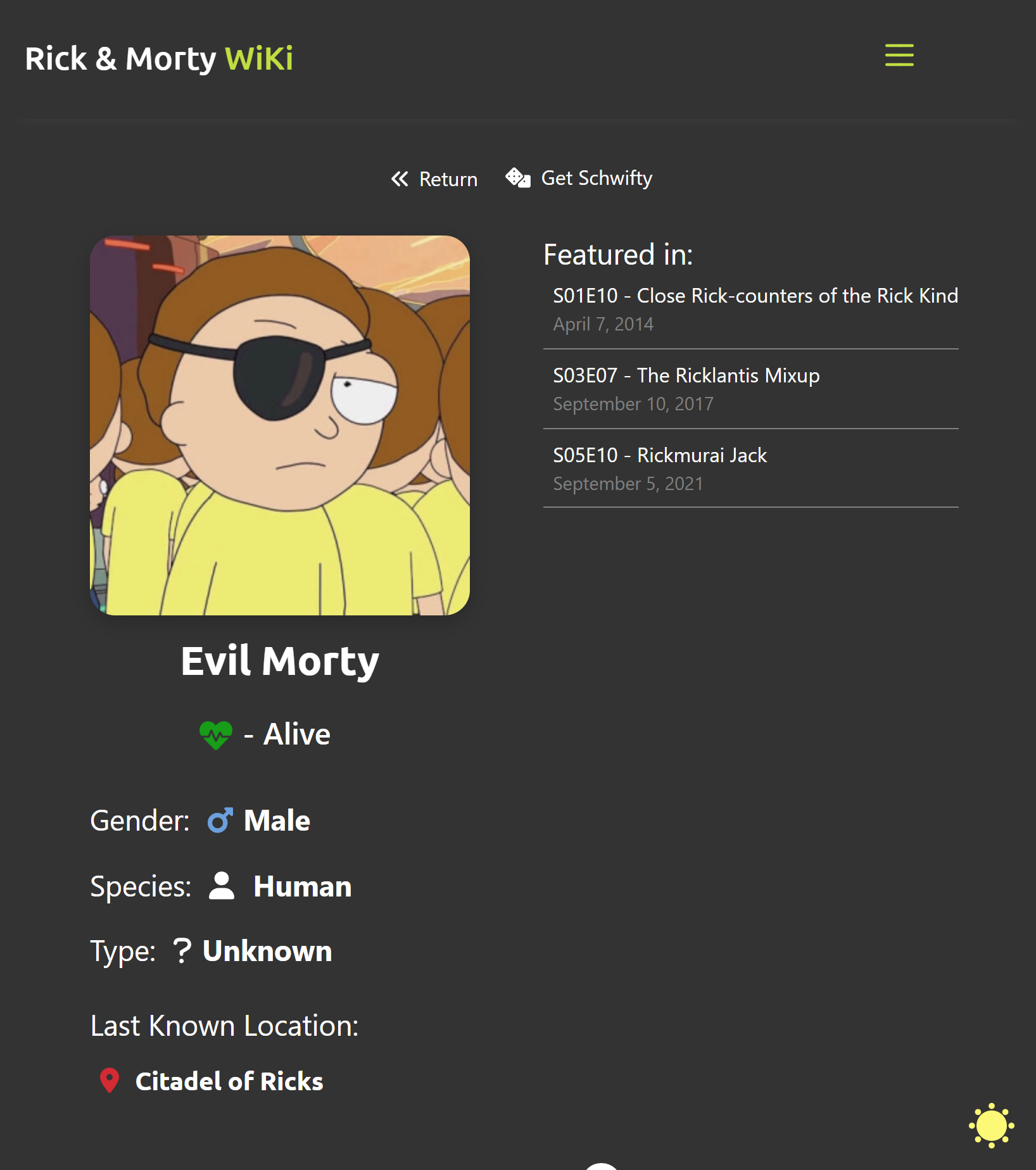 GitHub - tarmon329/Rick-And-Morty: Rick And Morty WiKi