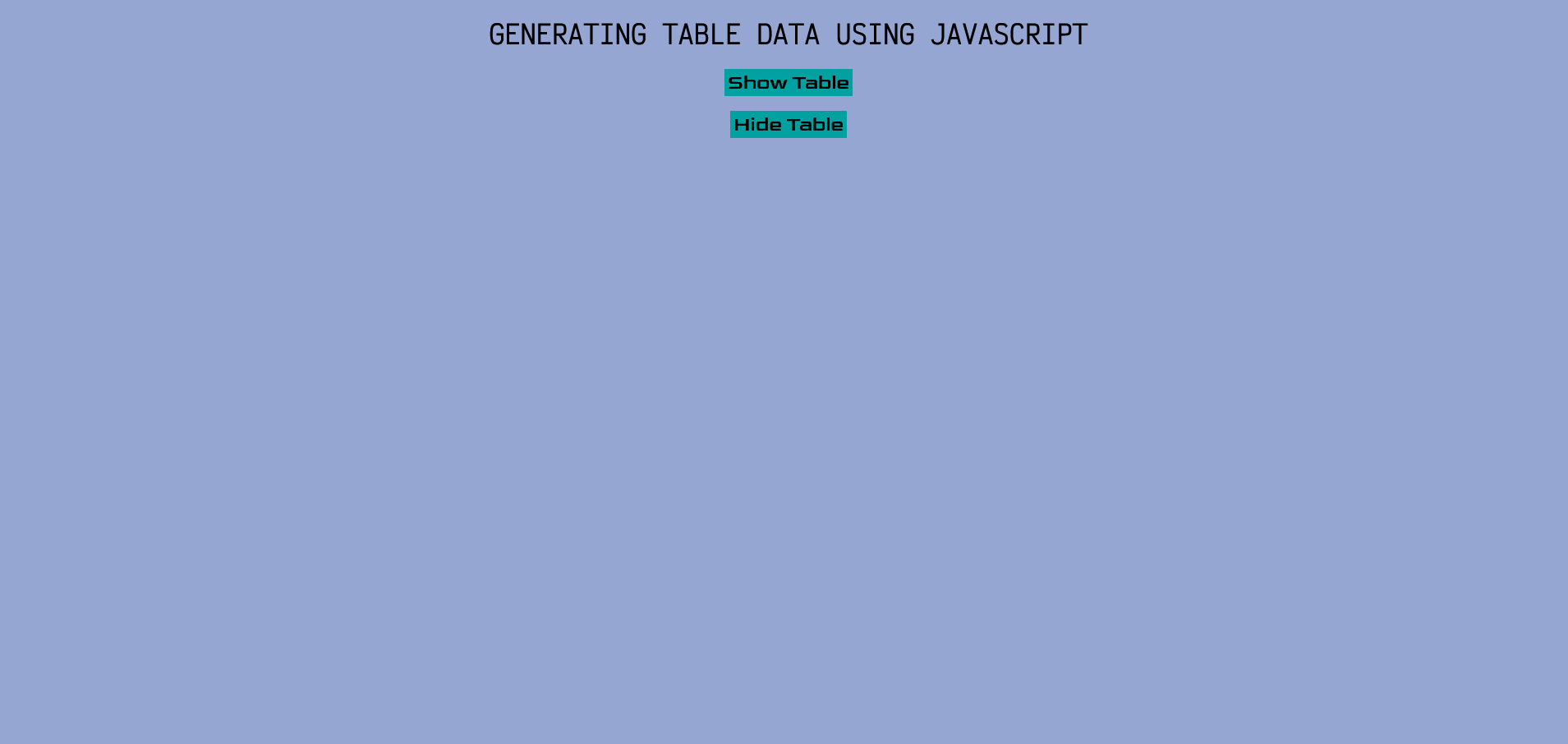 GitHub - suhas177/Table-generation: This Webpage can show and hide a table which is generated ...