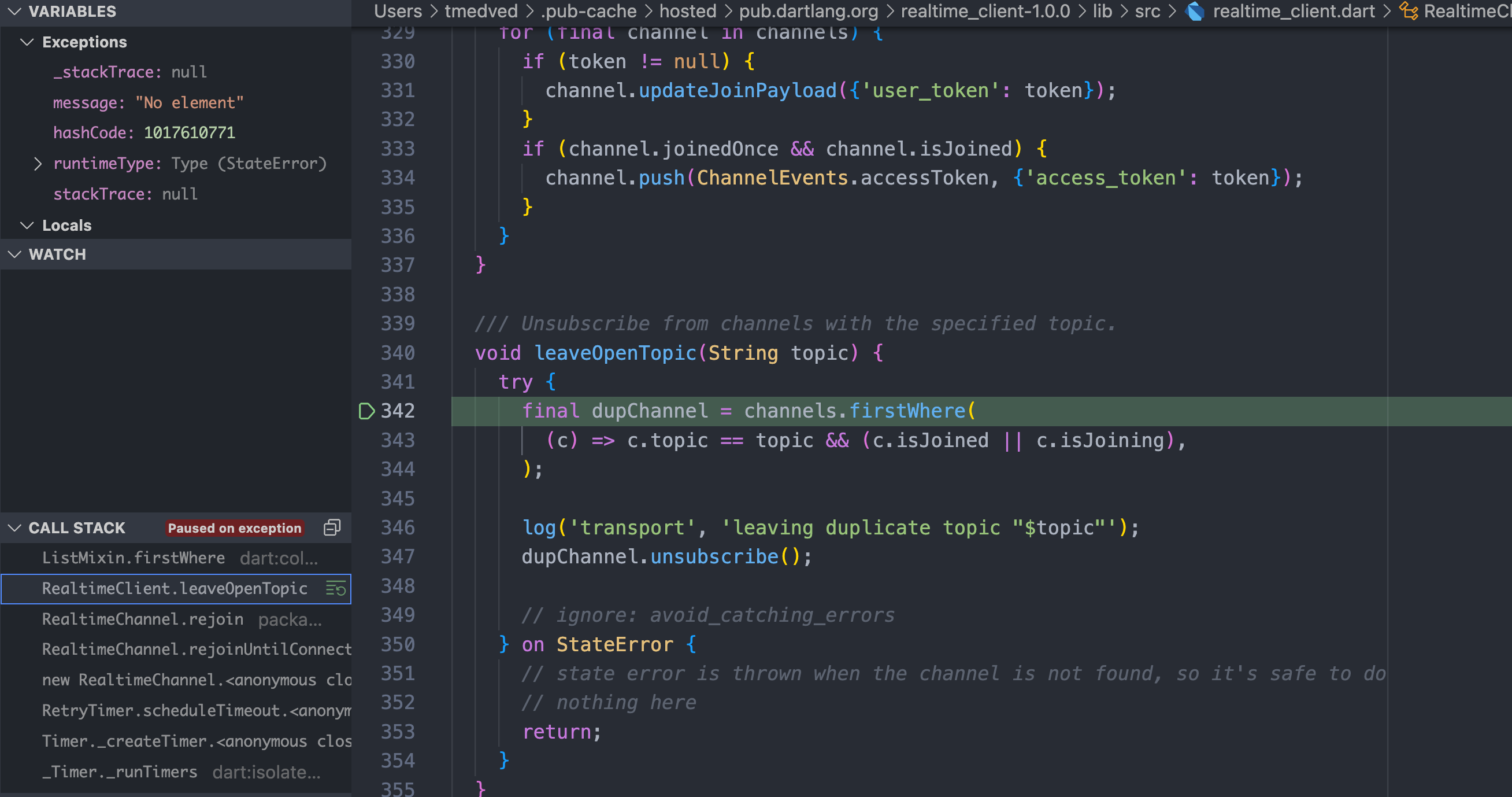 Creating stream throws 'Bad state: Stream has already been listened to ...