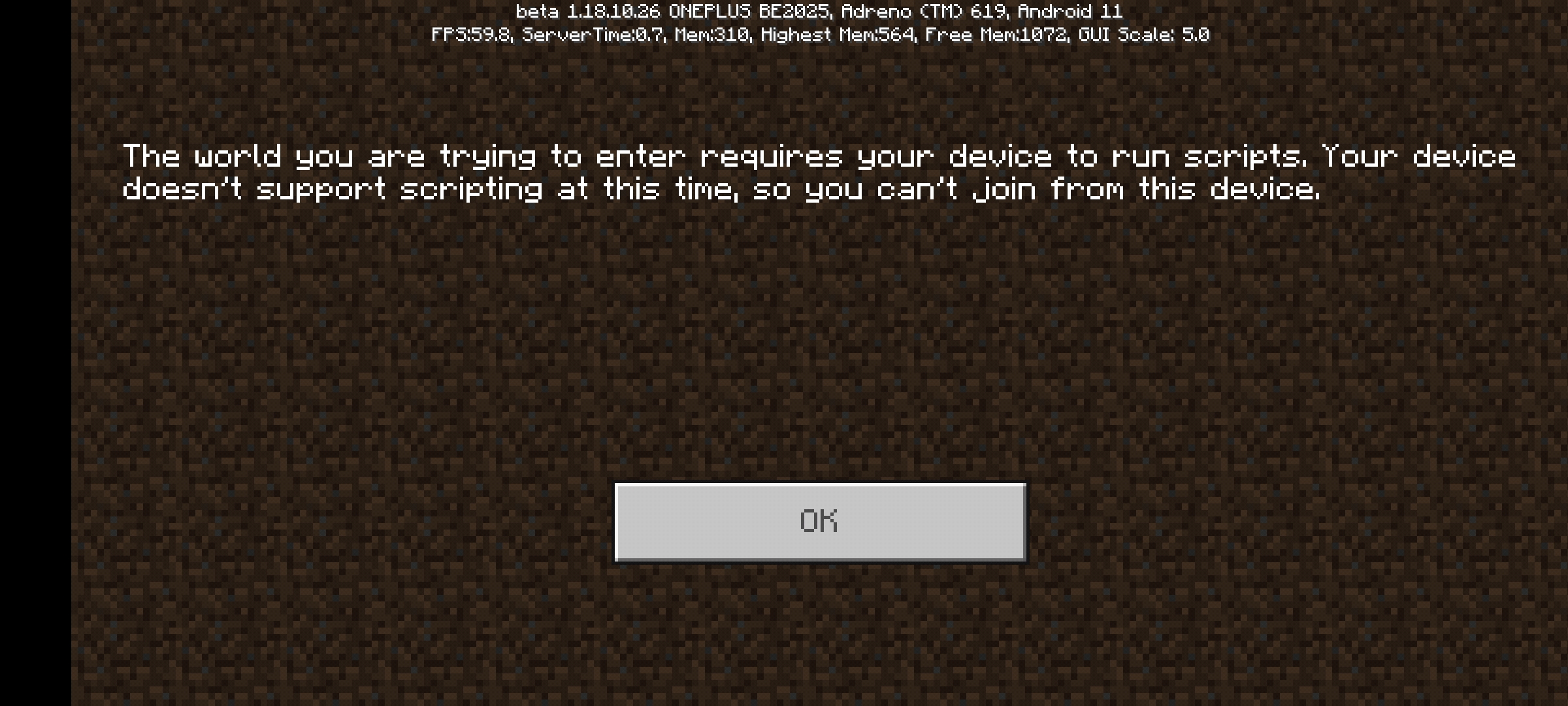 "The world you are trying to enter required your device support scripting" · Issue #299 · bridge ...