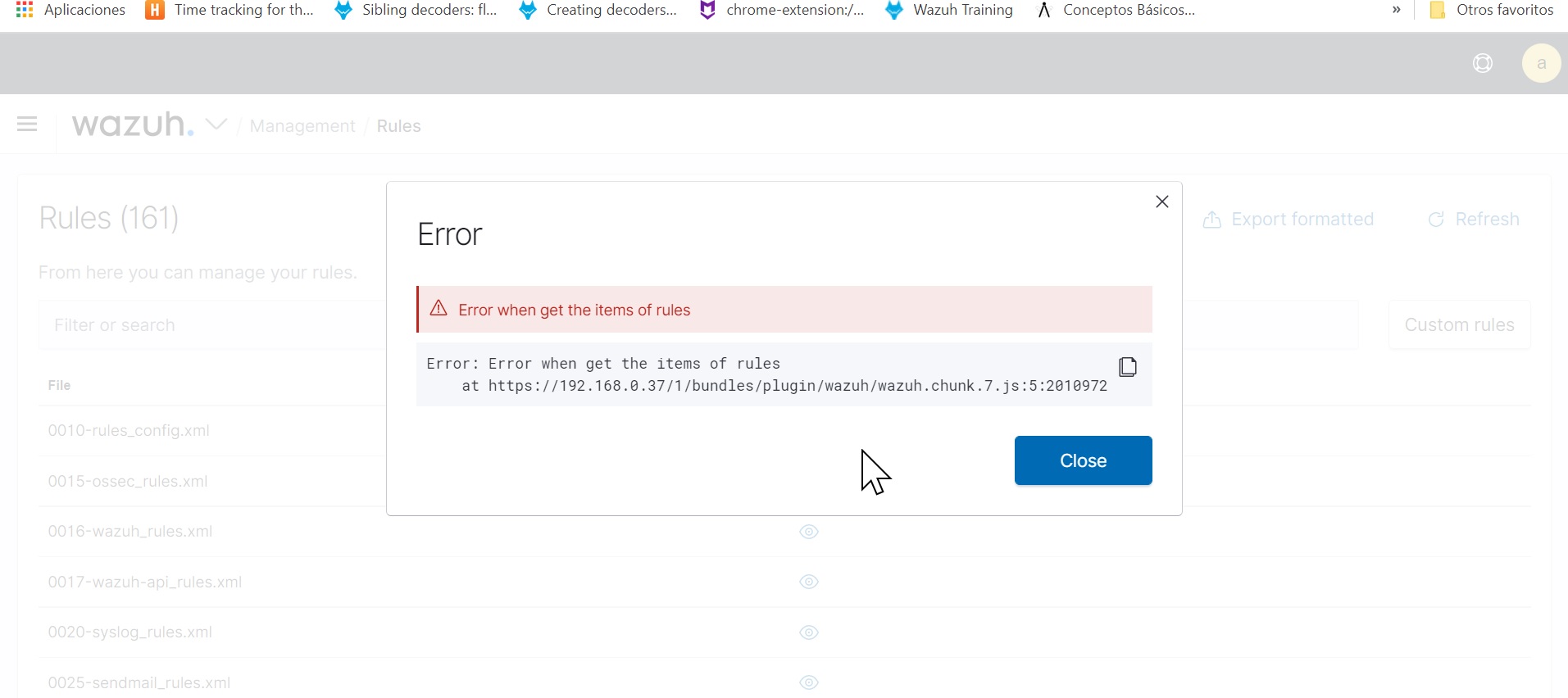 Wazuh App fails to list rules when a variable is used to define the rule level · Issue #16032 ...
