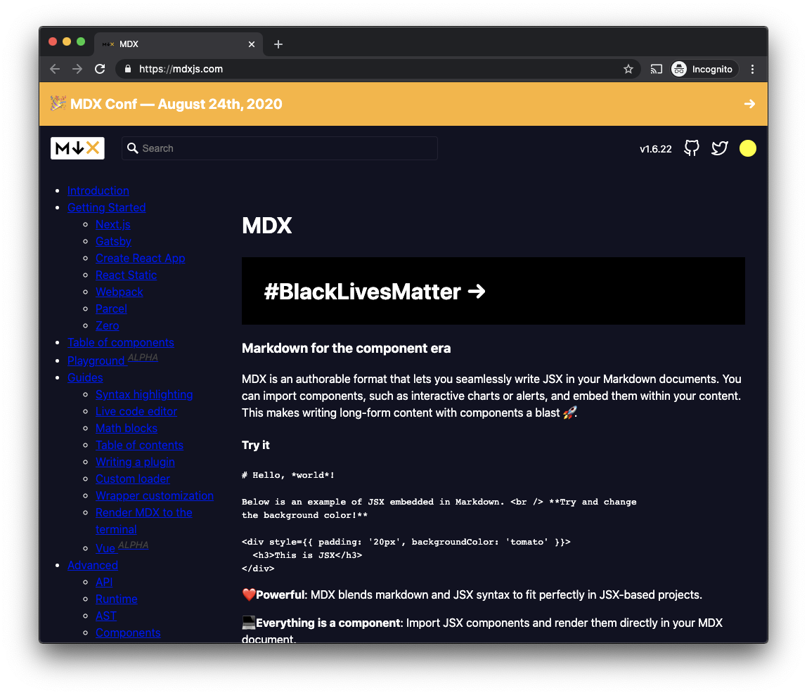 Style in mdxjs.com seem to break · Issue #1481 · mdx-js/mdx · GitHub