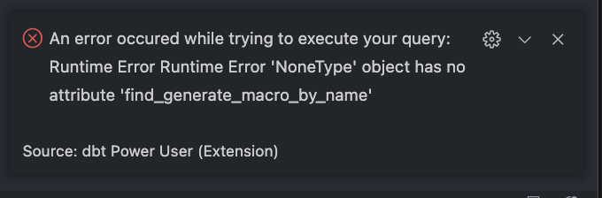 Could not execute query, because the Python bridge has not been initalized. If the issue ...