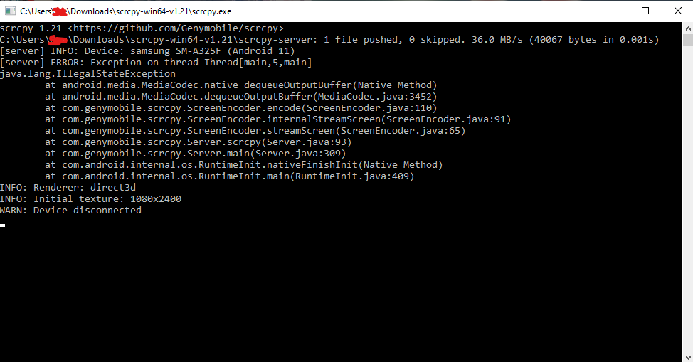 device disconnected · Issue #2921 · Genymobile/scrcpy · GitHub