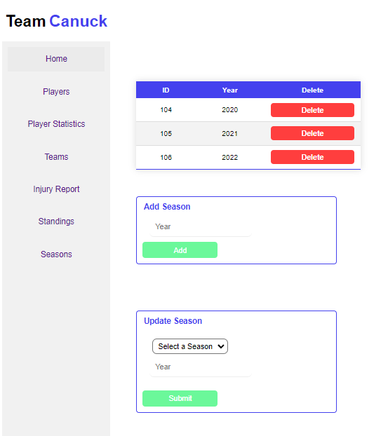 GitHub - aleccruickshank/Sports-database