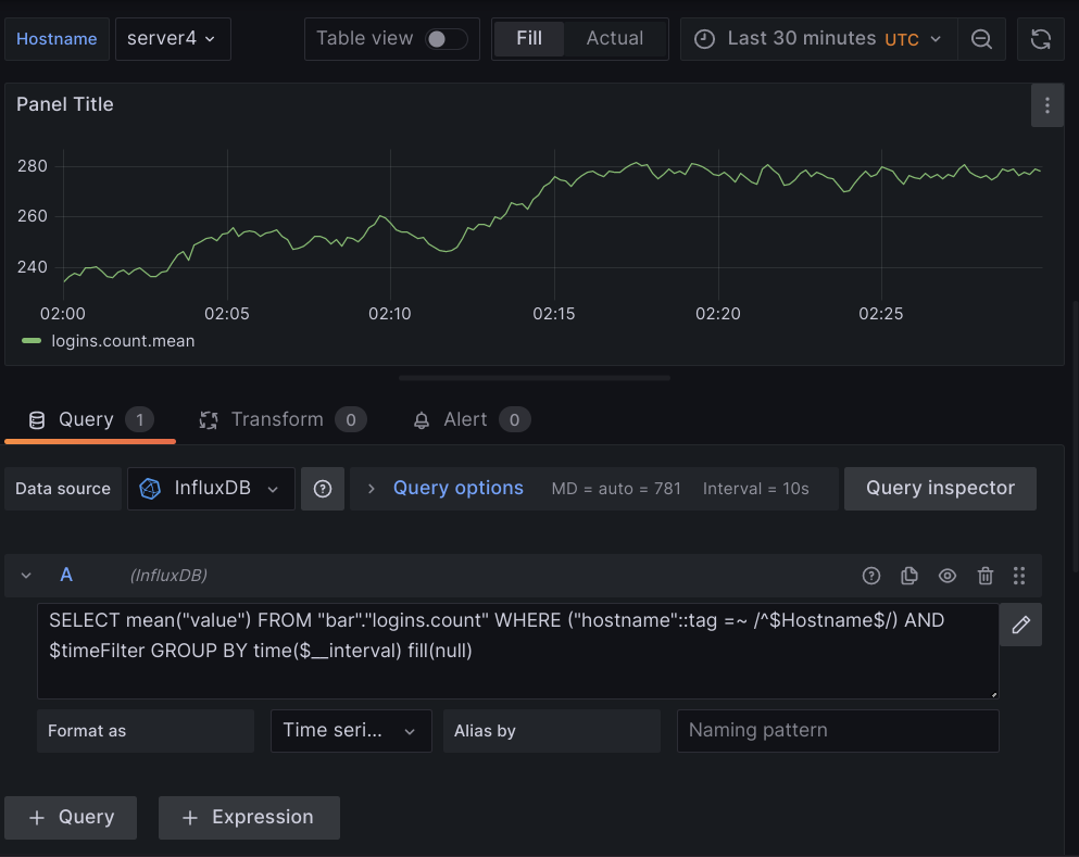 Regression: InfluxDB + QueryEditor: Editor mode with influx ds not respecting variables · Issue ...
