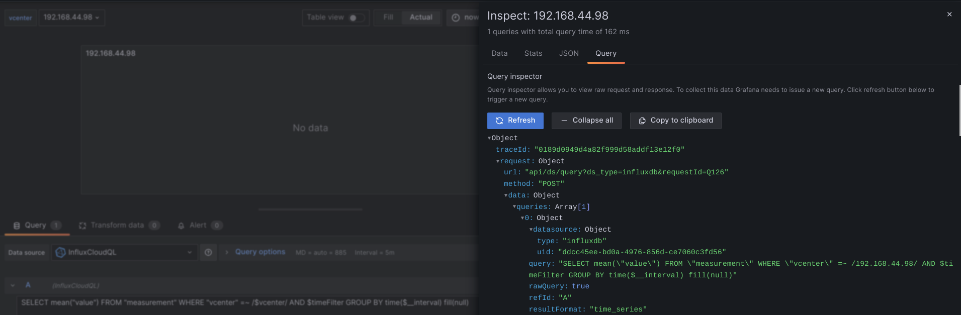 Dashboards: upgrade from version 10.1.5 to version 10.2.0, influxql template variables get ...