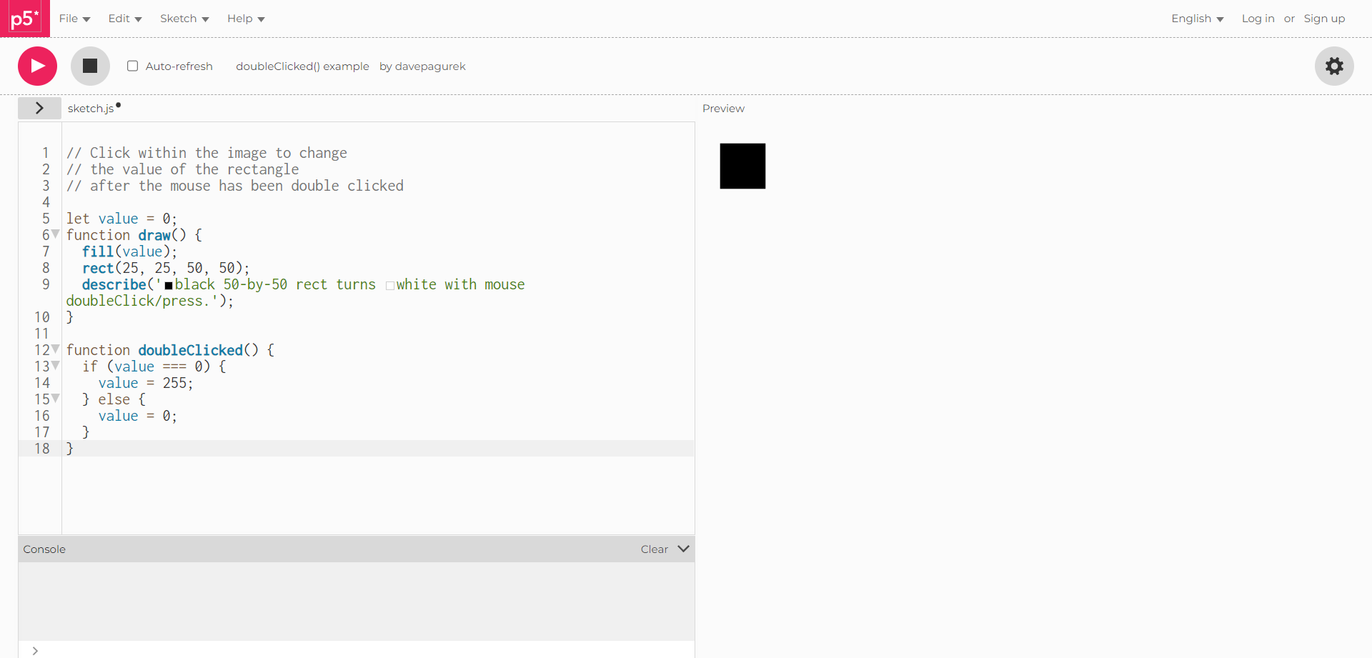 doubleClicked() doesn't seem to work in examples in offline docs · Issue #6252 · processing/p5 ...