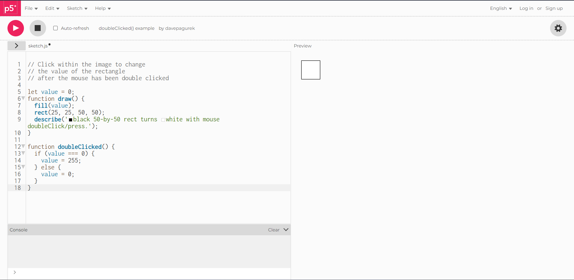 doubleClicked() doesn't seem to work in examples in offline docs · Issue #6252 · processing/p5 ...