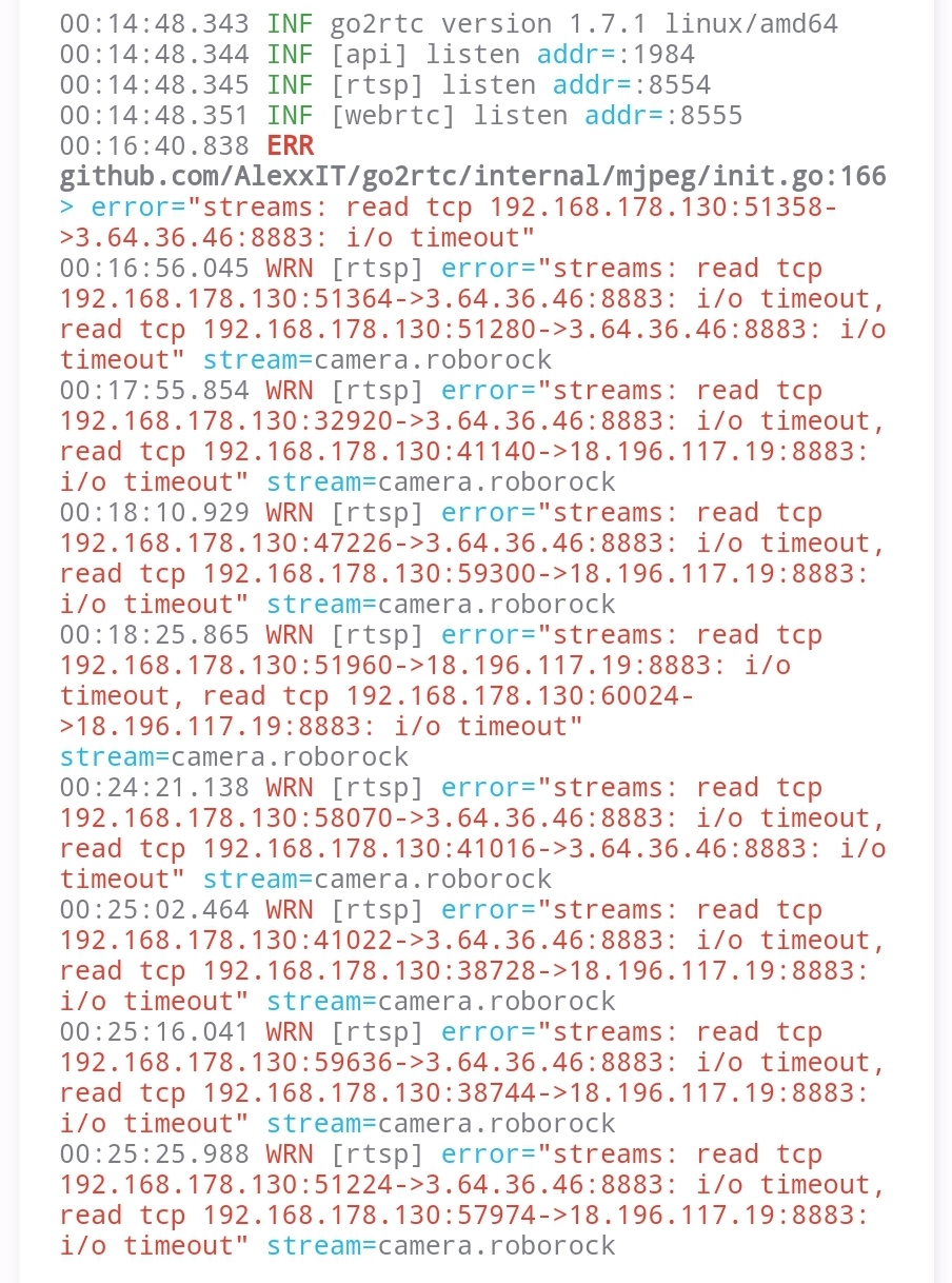 Roborock S7 camera fail · Issue #572 · AlexxIT/WebRTC · GitHub