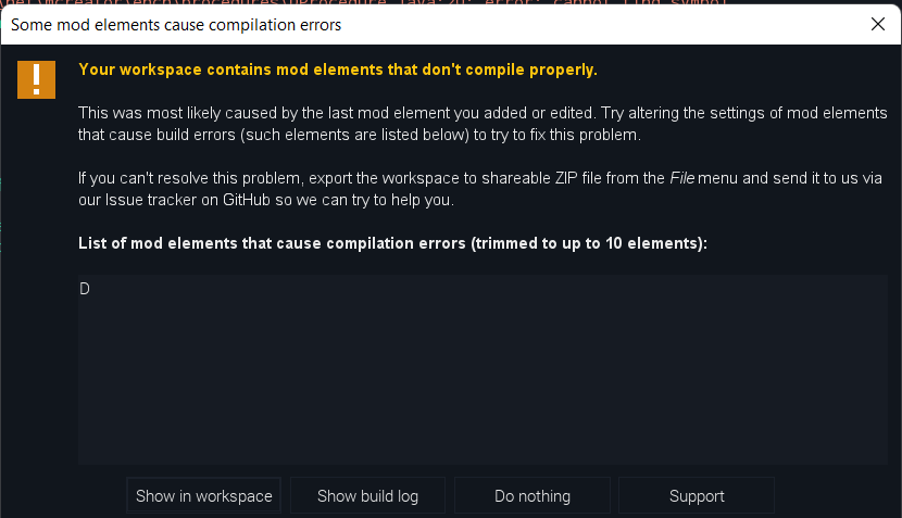 Player right clicks with item causes build error Fabric MCreator · Issue #256 · Goldorion/Fabric ...