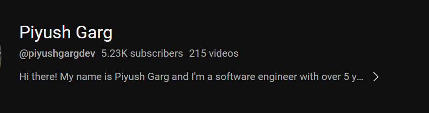 Subscribers and number of videos on YT channel should be presented Dynamically without ...