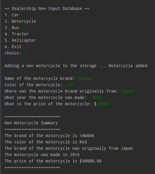 GitHub - Fransssss/PythonInputtingVehicleInformation: Simple Data Input for a dealership