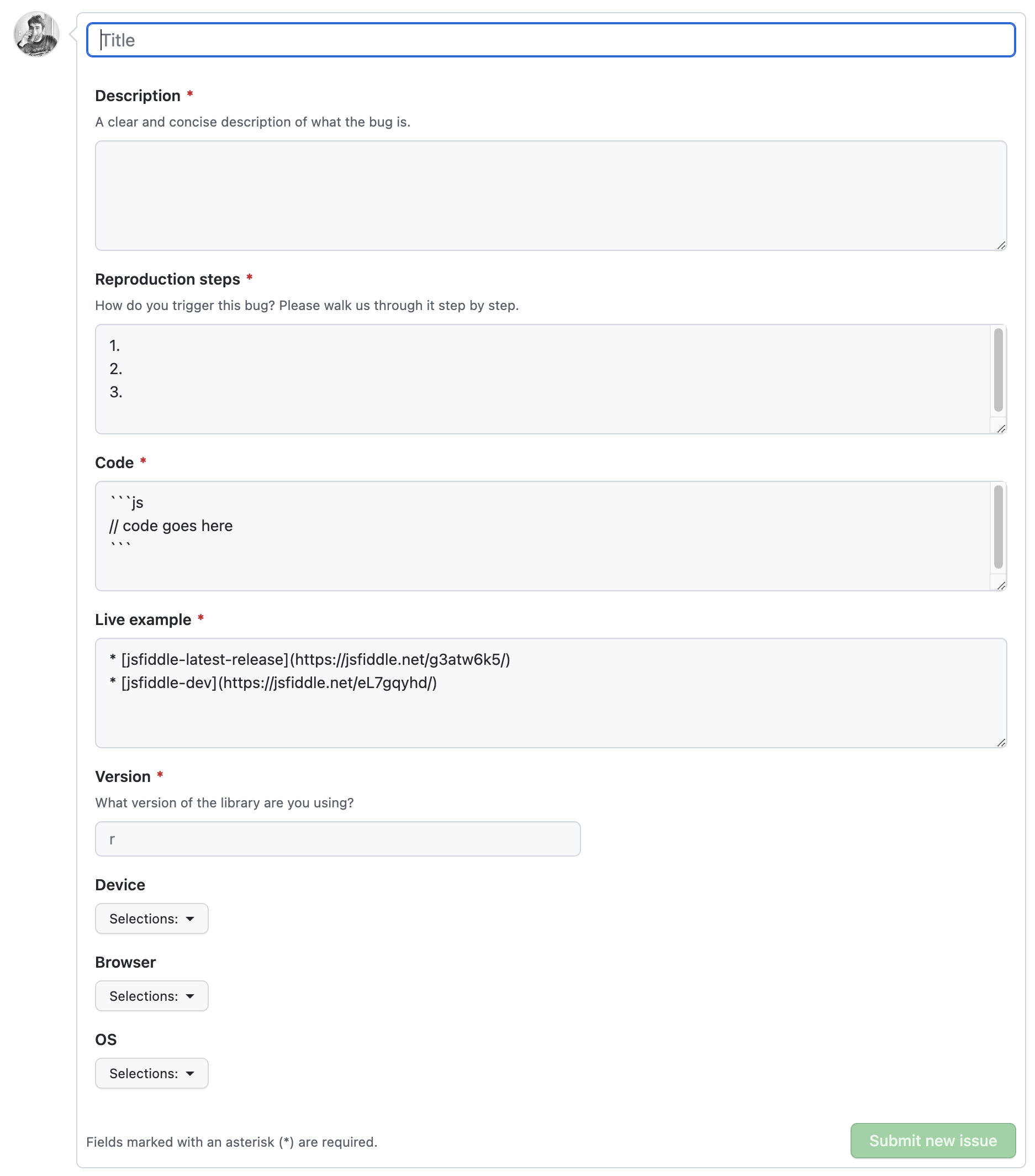 New YAML based issue report · Issue #25163 · mrdoob/three.js · GitHub