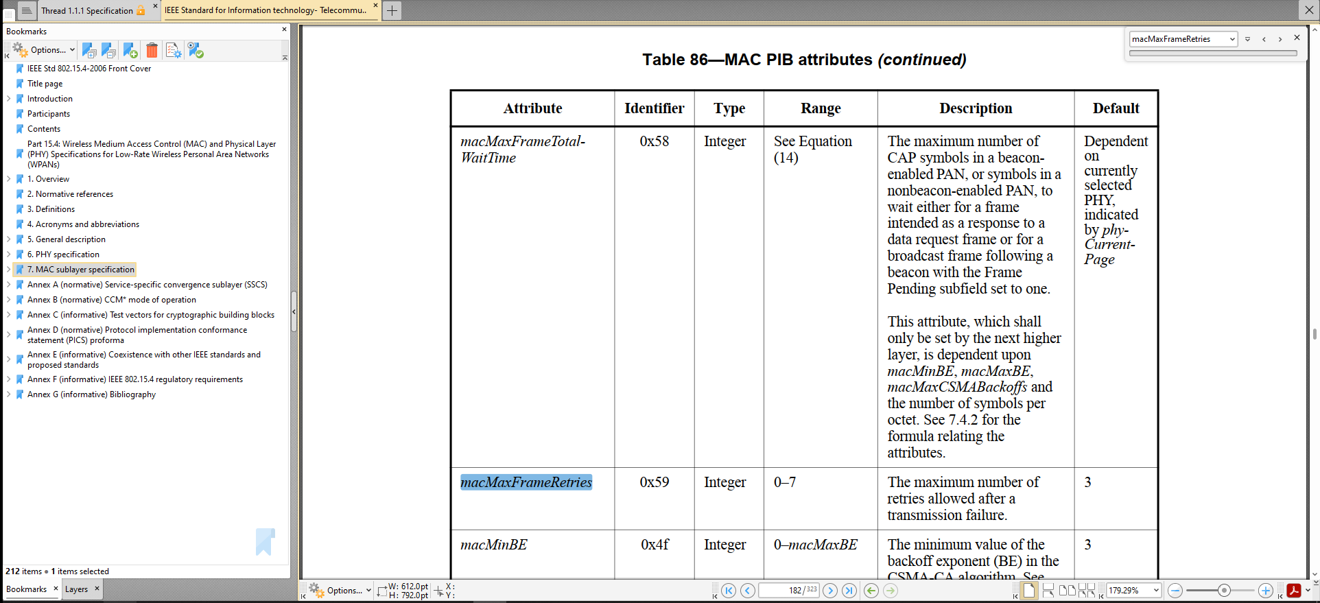 The maximum number of retries on mac layer is more than dozen times ...