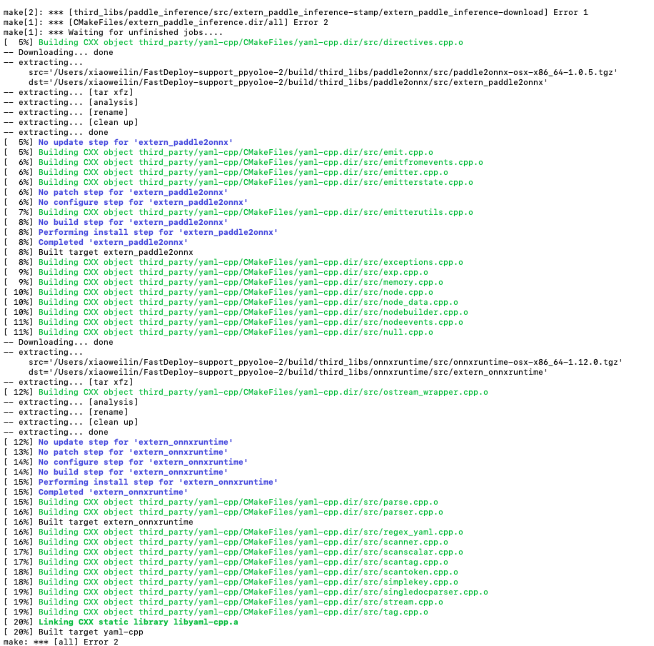 C 编译包时加上paddle后端会报错 · Issue 1190 · Paddlepaddle Fastdeploy · Github
