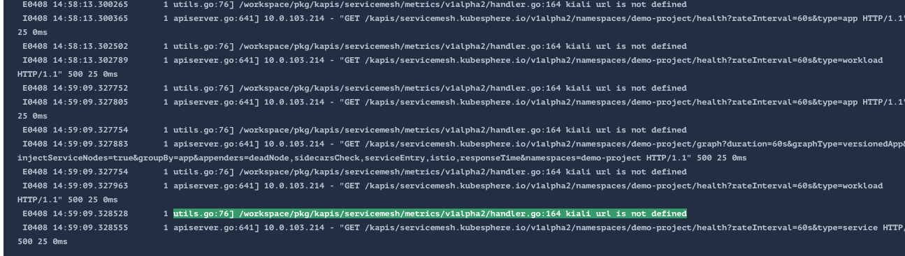 the traffic monitoring report the internal error: kiali url is not defined · Issue #5632 ...