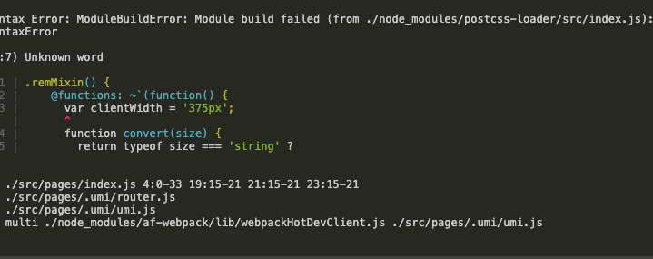 开启 lessLoader 开启 `javascriptEnabled` 不支持写函数，编译报错 · Issue #3721 · umijs/umi · GitHub