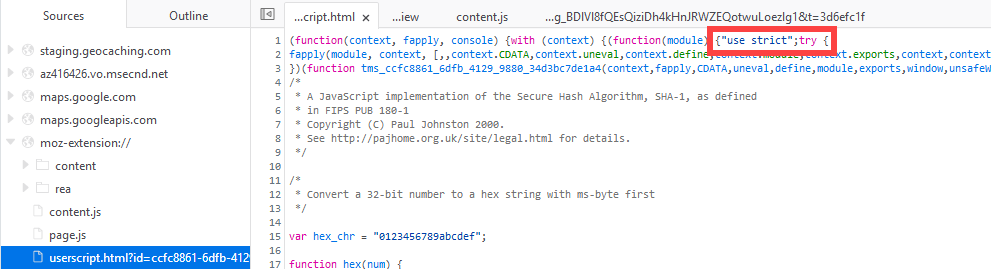 'Use strict' breaks webforms postback in Firefox · Issue #506 · Tampermonkey/tampermonkey · GitHub