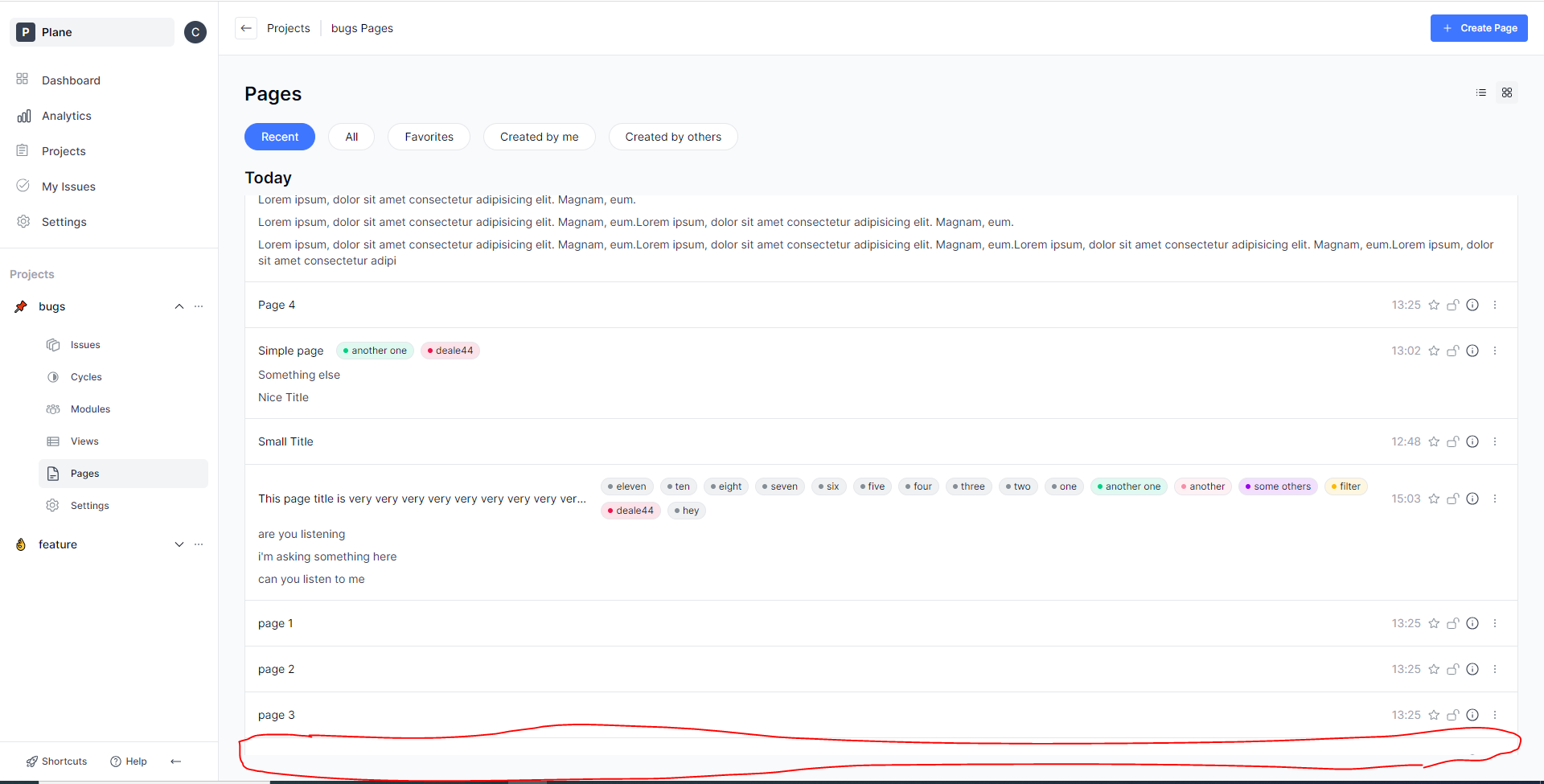 Bug Recent Page Hiding Last Item On Scroll · Issue 1468 · Makeplane 