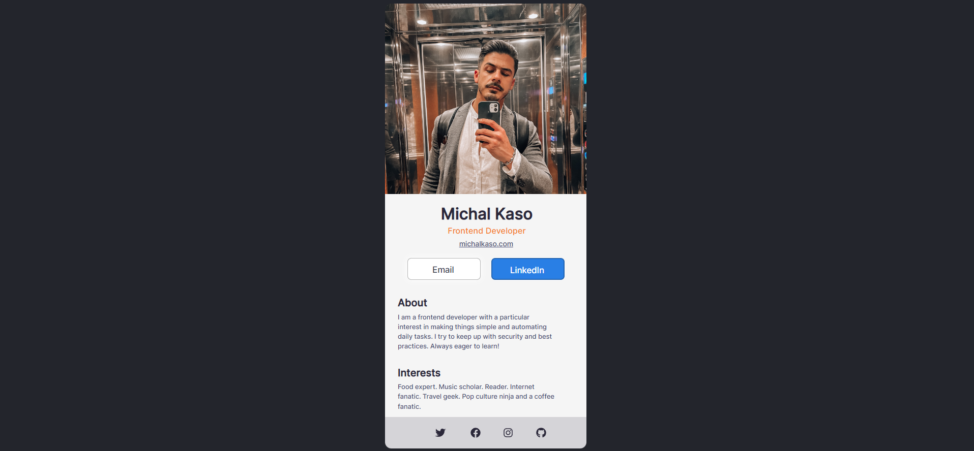 GitHub - MichalKaso/MichalKaso-Business-Card: Personal Business Card ...