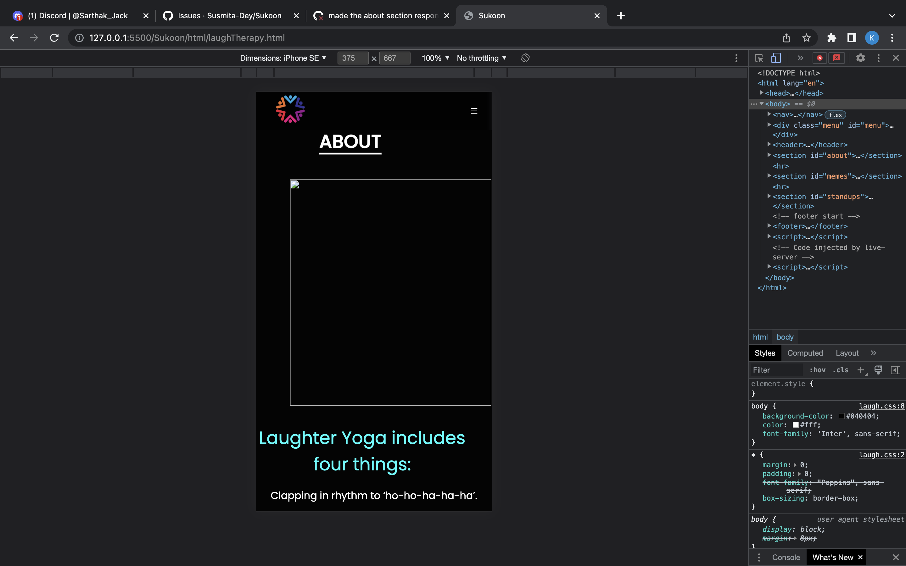 in laughter therapy the image is not loading and is overflowing · Issue #439 · Susmita-Dey ...
