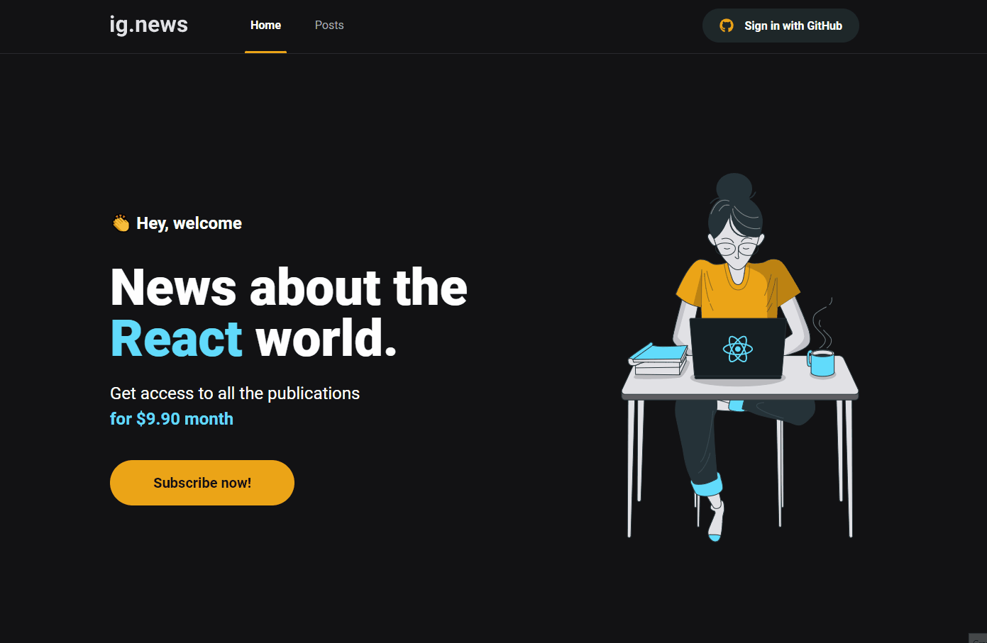 GitHub - loressl/Ignite-ignews: Ignews é um App JAMStack que utiliza React, FaunaDB, Prismic CMS ...