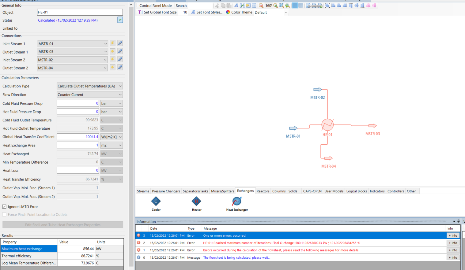 Switching between calculation types in Heat Exchanger fails to solve[Bug] · Issue #290 · DanWBR ...