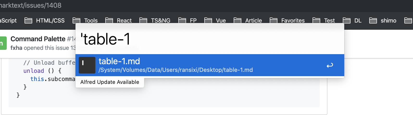 Command Palette · Issue #1408 · marktext/marktext · GitHub