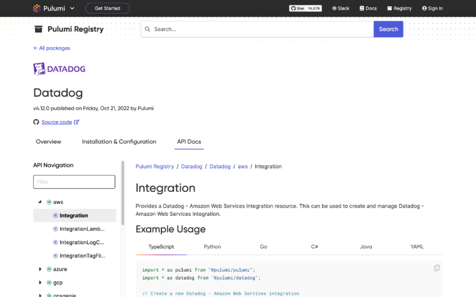 Move breadcrumbs to top of page · Issue #1701 · pulumi/registry · GitHub