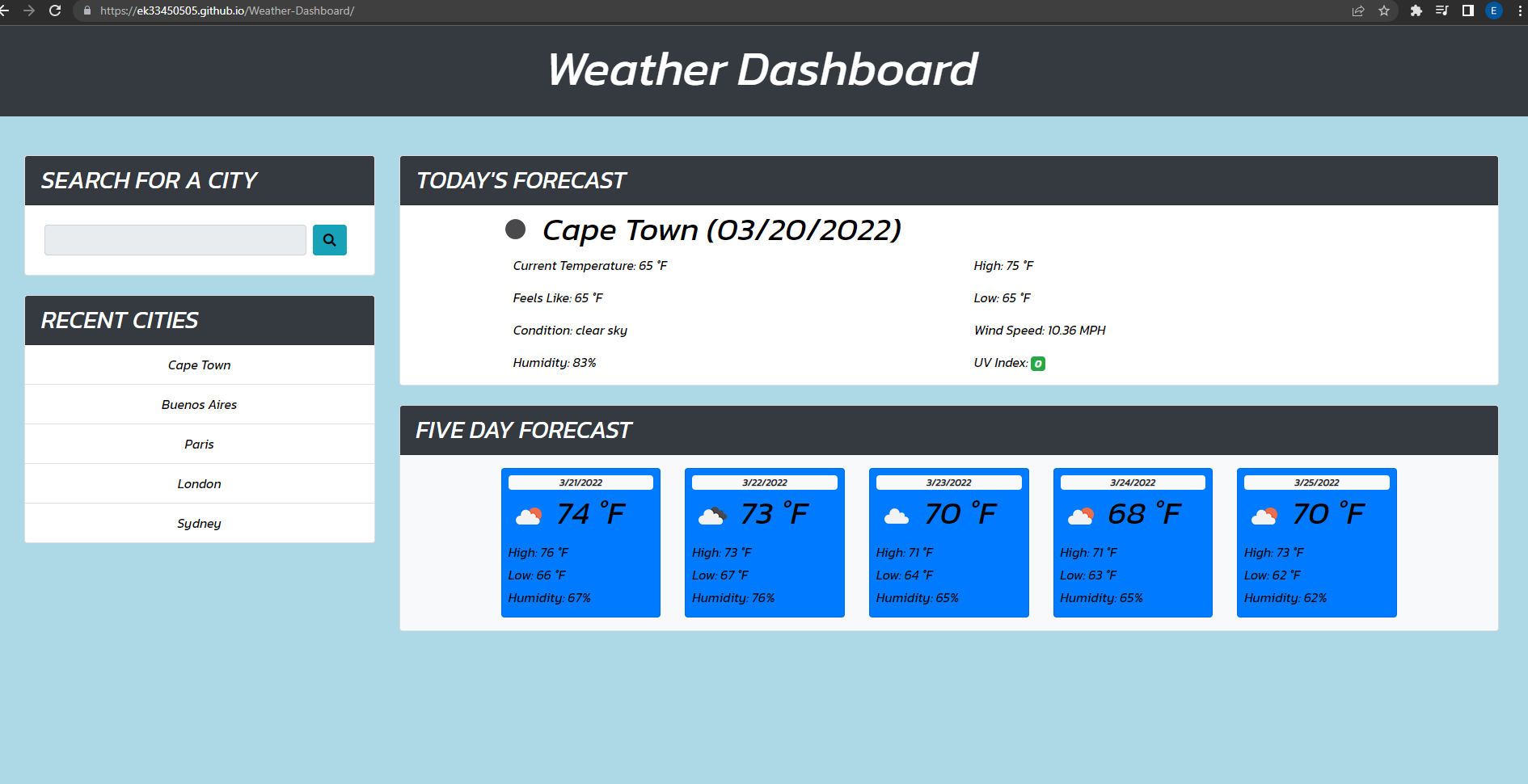 GitHub - ek33450505/Weather-Dashboard