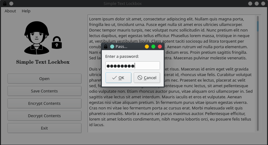 GitHub - fsjal-sys/SimpleTextLockbox: GUI application that password protexts the contents of ...