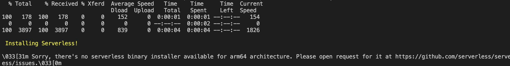How to install serverless command on arm64 arch (for e.g Apple M1 Devices) · Issue #10477 ...